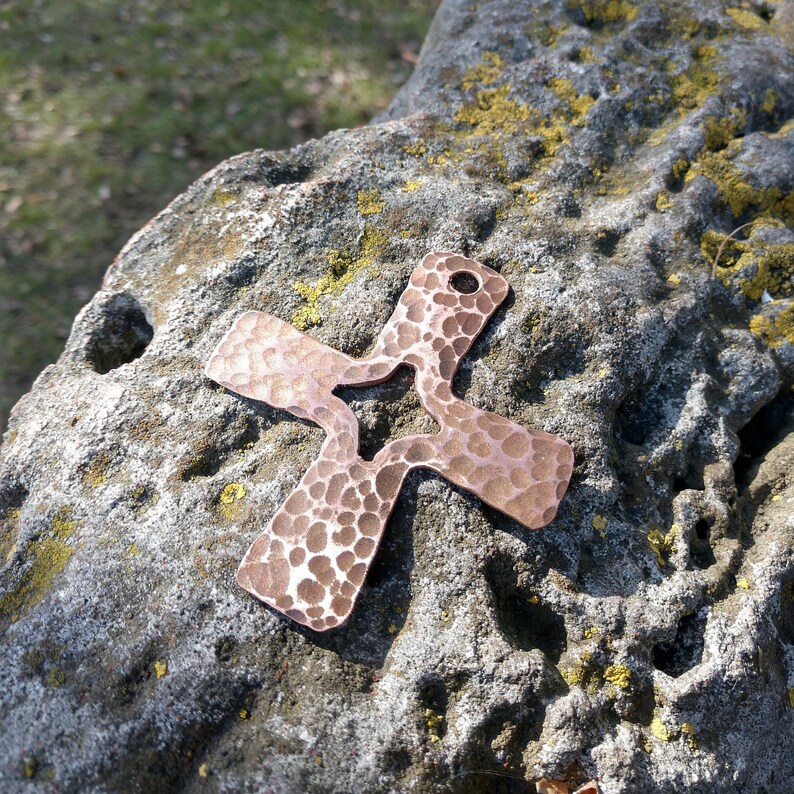 Hand Forged Copper Cross Viking Cross Viking Norse Jewelry - Etsy