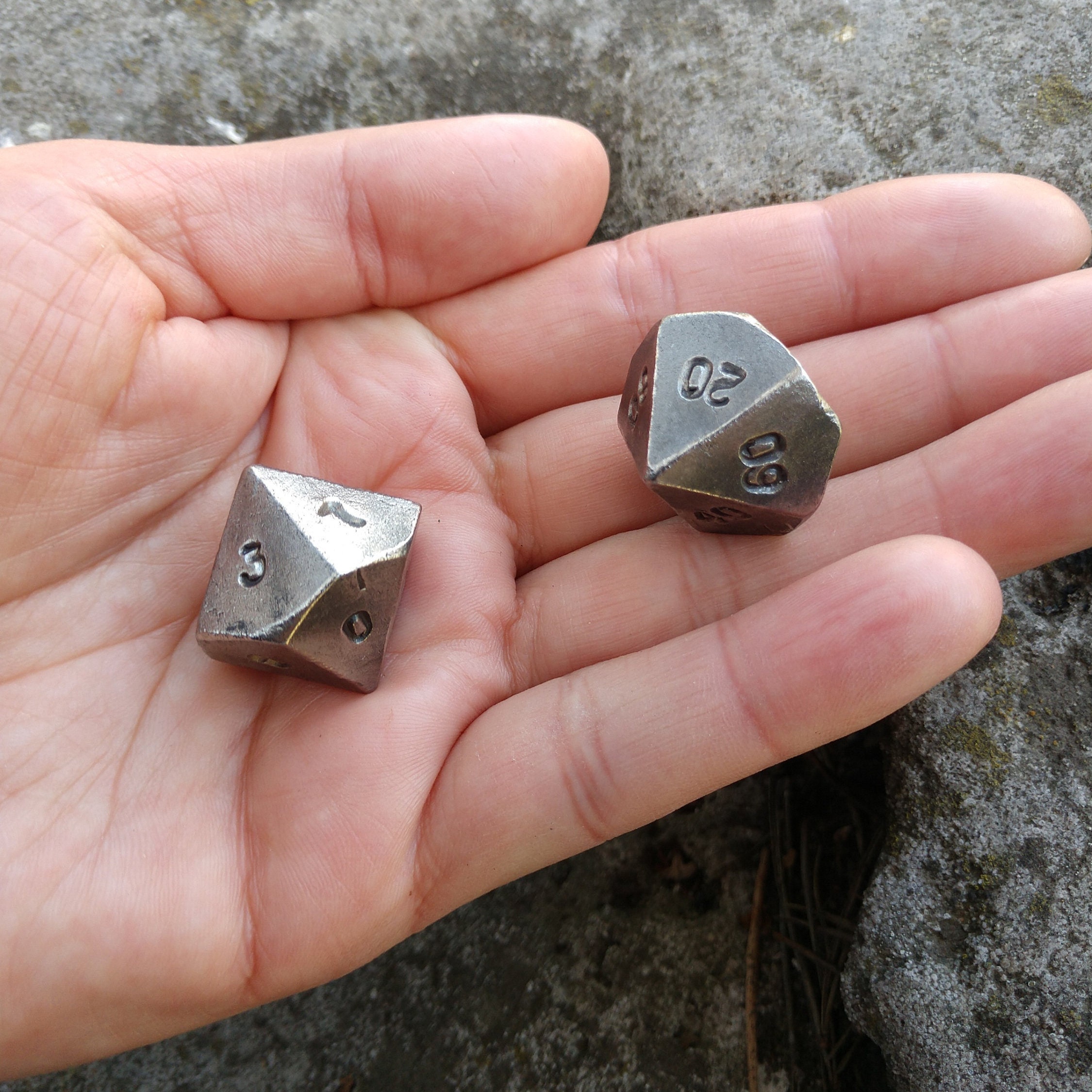 Stainless Steel dice set of 2 dice d00 dice d10 dice board | Etsy