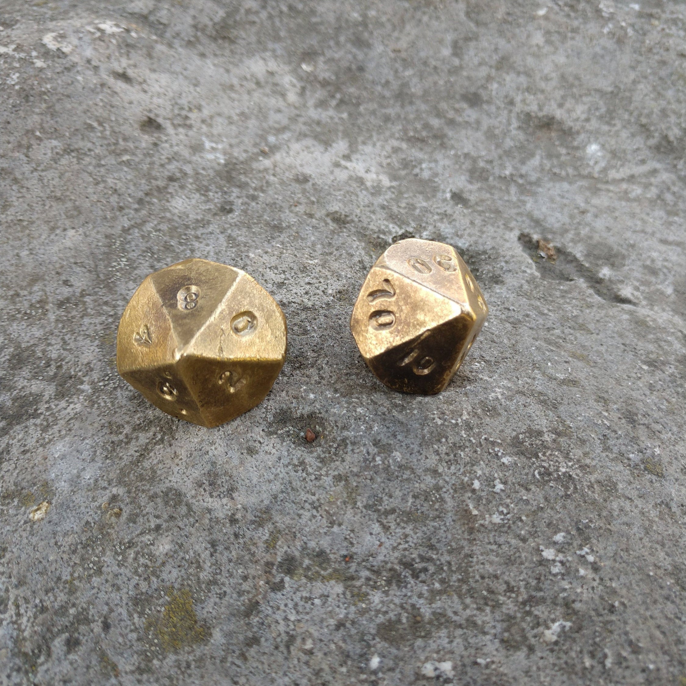 Forged Bronze Dice Set of 2 Bronze Dice D00 Dice D10 Board | Etsy