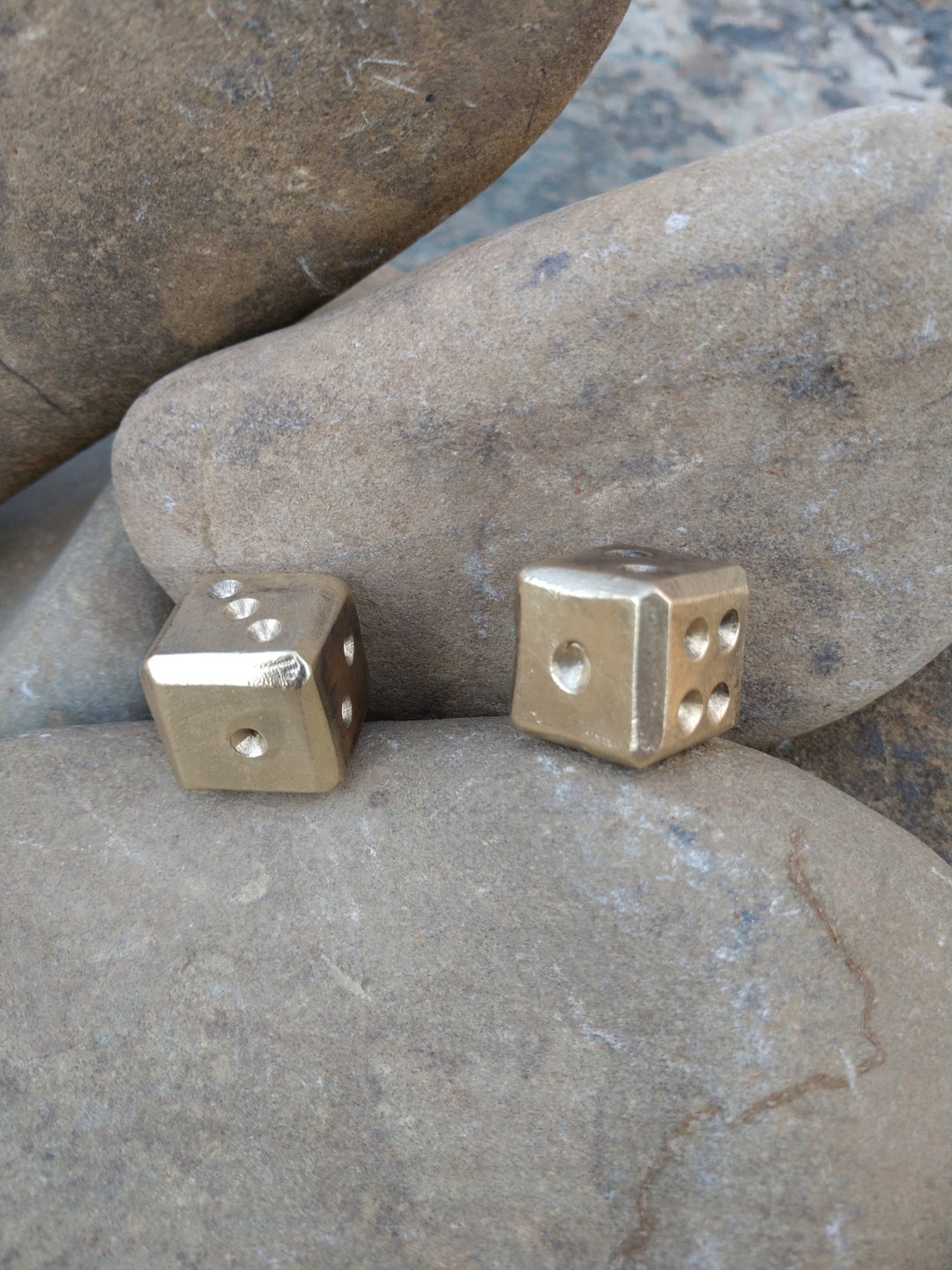 Bronze Dice, Set of 2 Bronze Dice, D6 Dice, Board Games, Tabletop ...