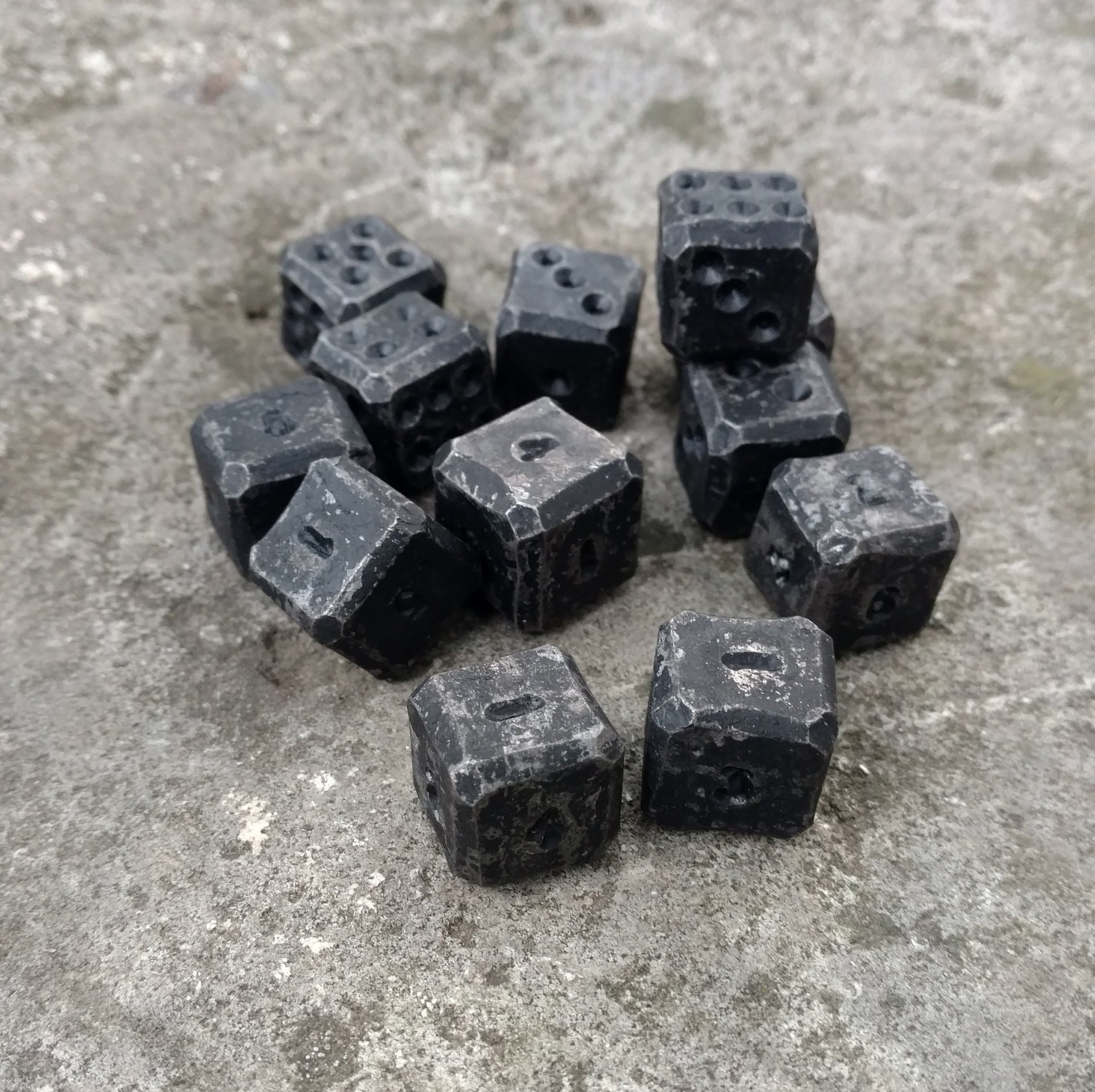 Iron dices dices set of 12 dices dice games tabletop | Etsy