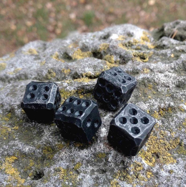 Handmade Iron Dice Set: Forged Metal Dice for Tabletop Games - Etsy