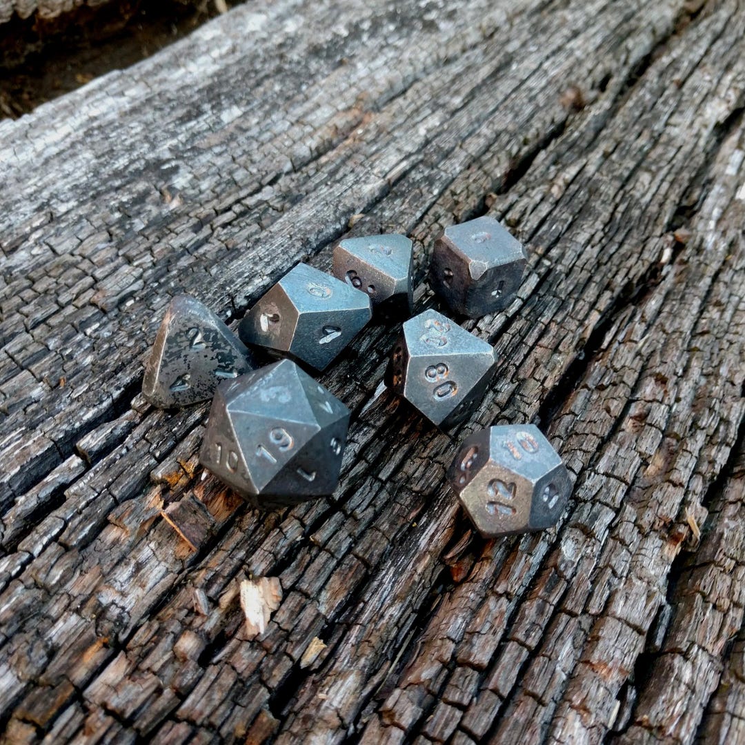 Handmade Iron Dice Set: 7-piece Dnd Dice for Tabletop Gaming - Etsy UK