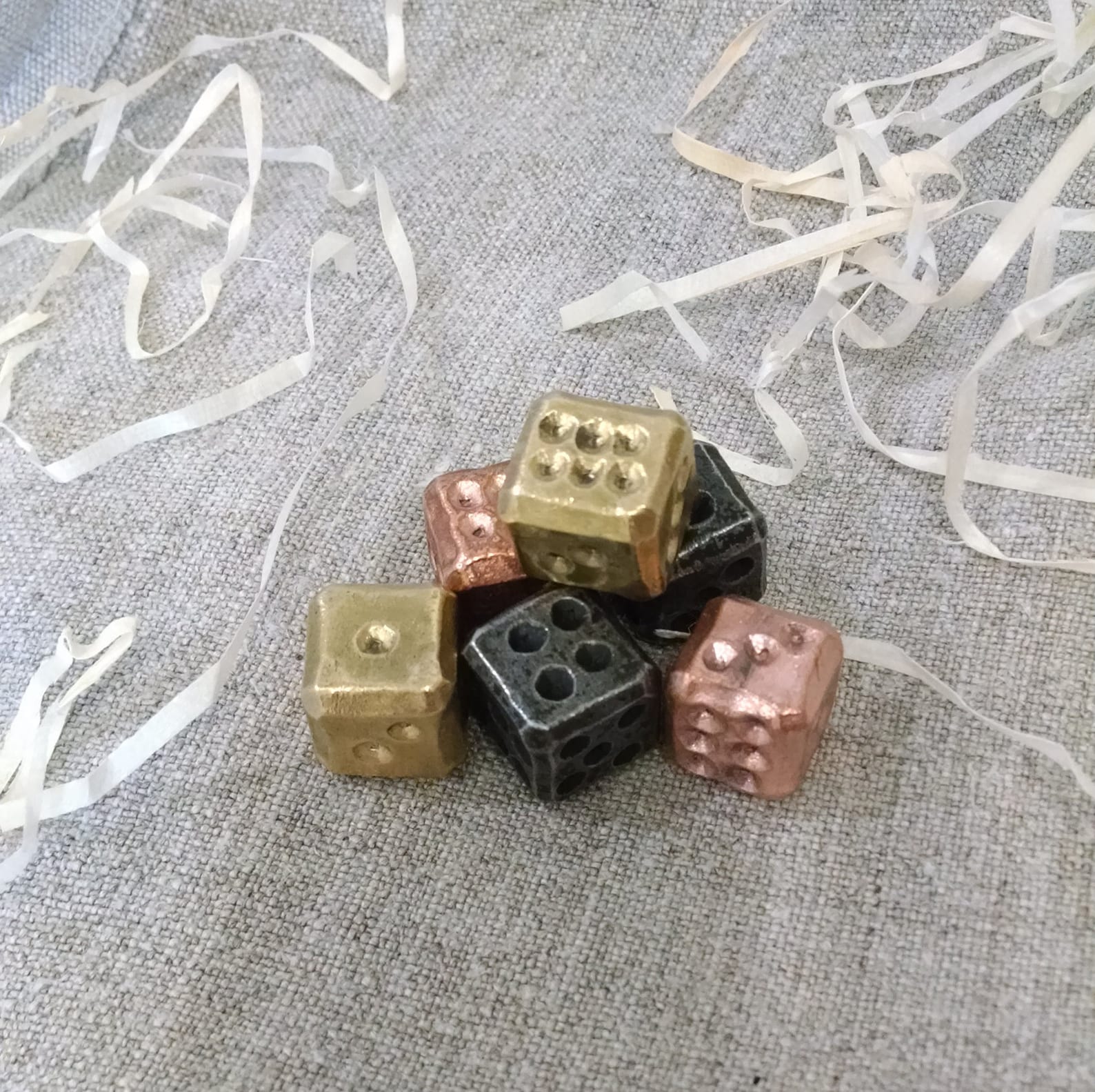 Set of 6 Dices Copper Dices Bronze Dices D6 Dice Iron - Etsy