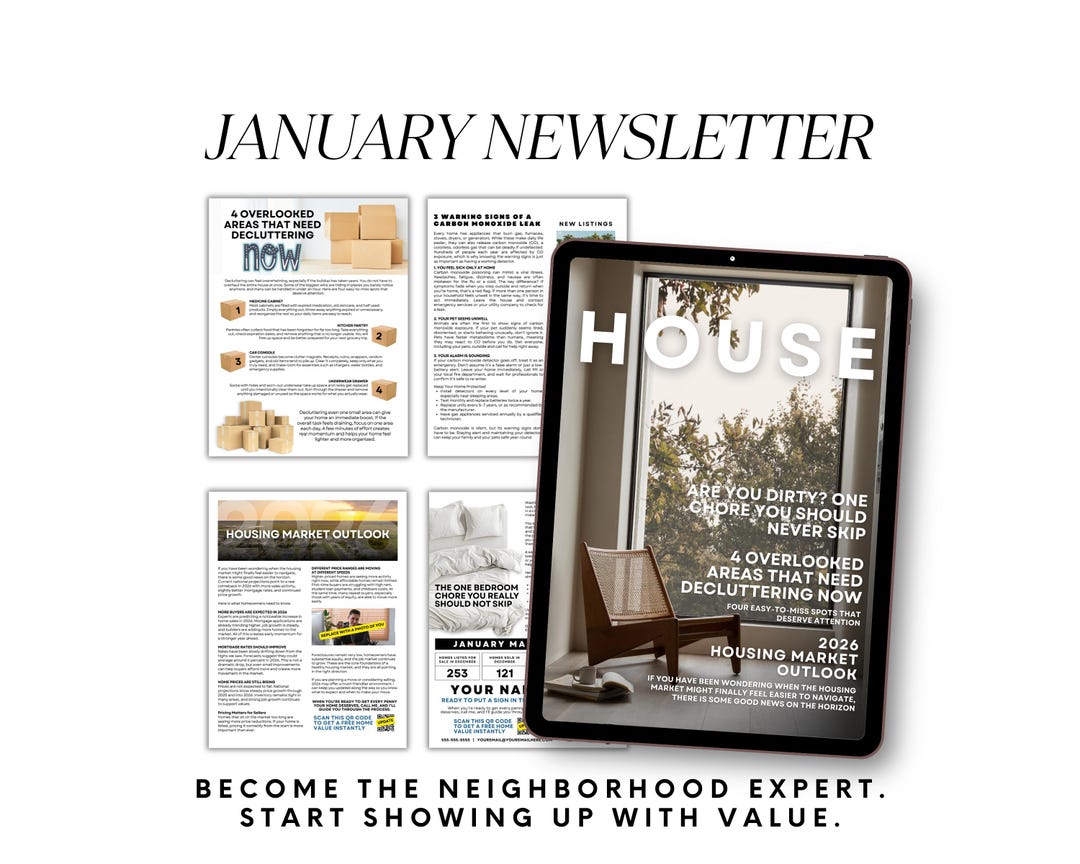 Realtor January Printable Newsletter - Real Estate Template - Etsy