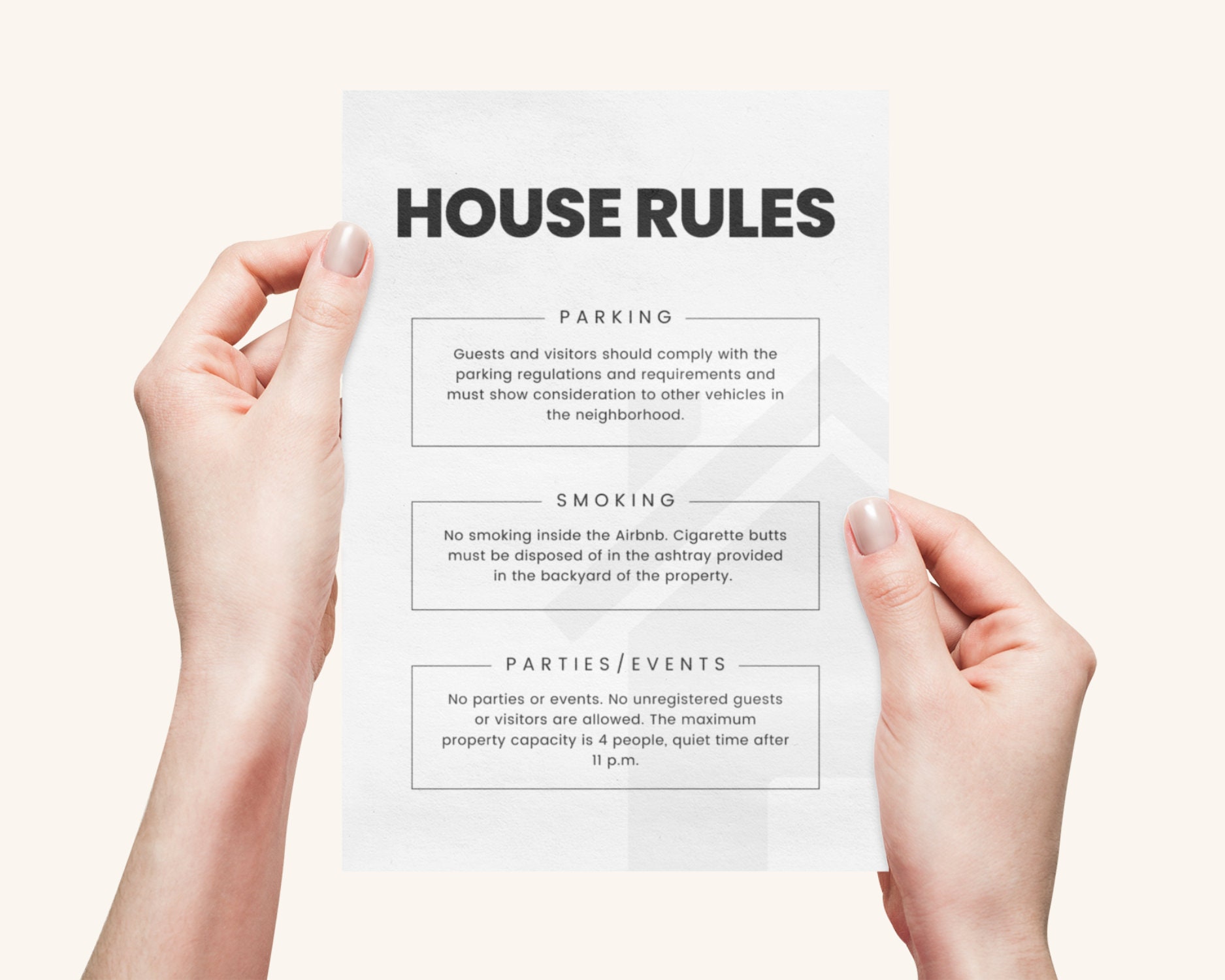 Airbnb House Rules Sign 7 - Real Estate Template - Etsy