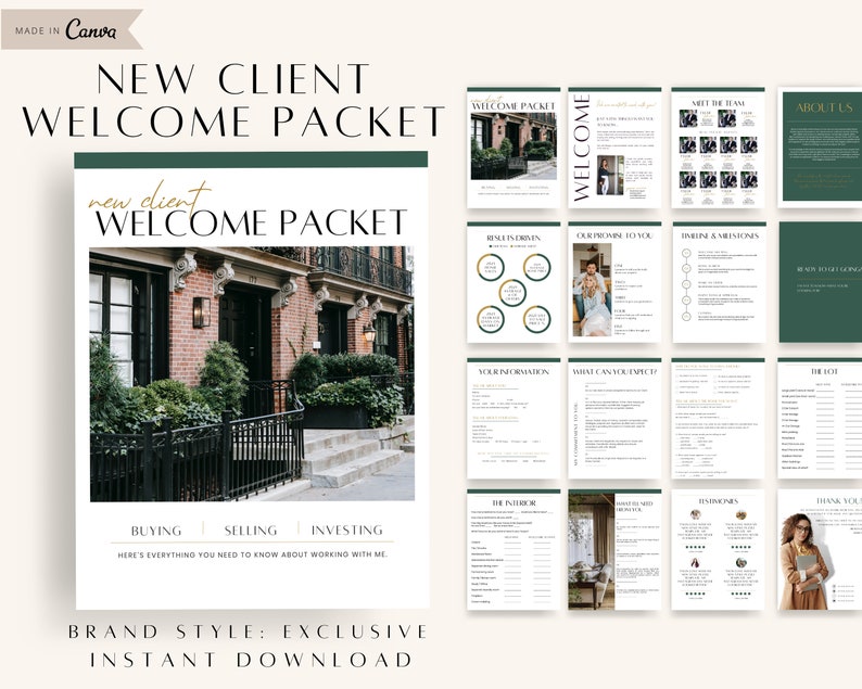 Real Estate New Client Packet Real Estate Template Canva - Etsy