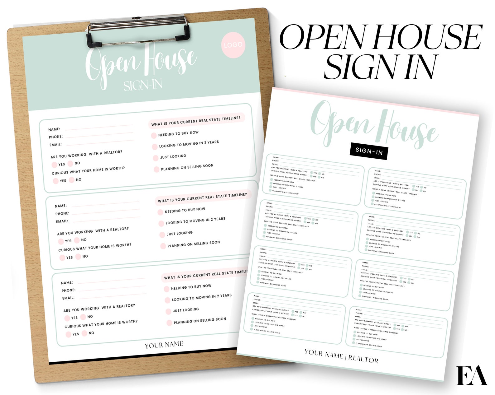 Editable Open House Sign in Sheet Realtor Open House Form - Etsy