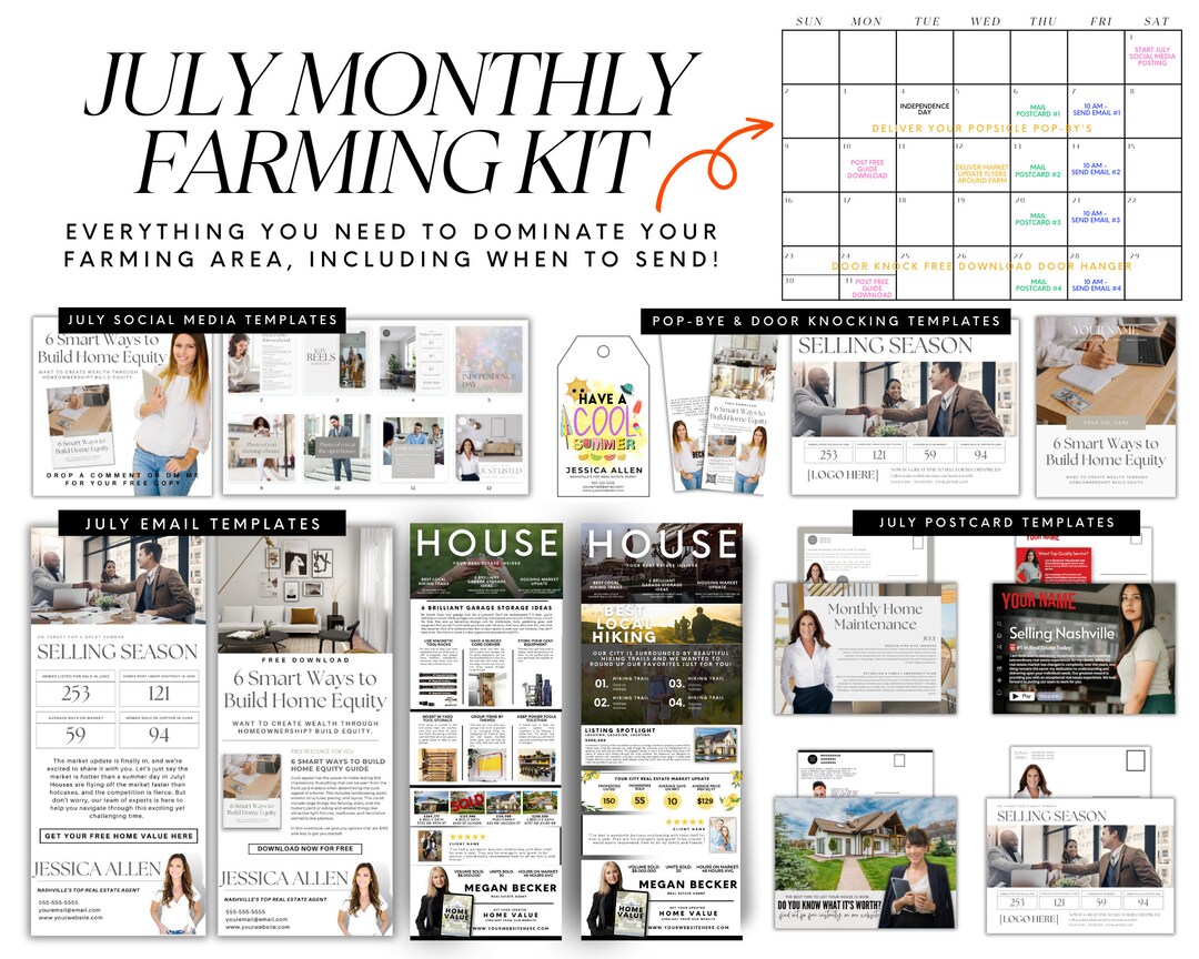 Real Estate Farming Letter Bundle Farming Postcard Template Geo Farming ...