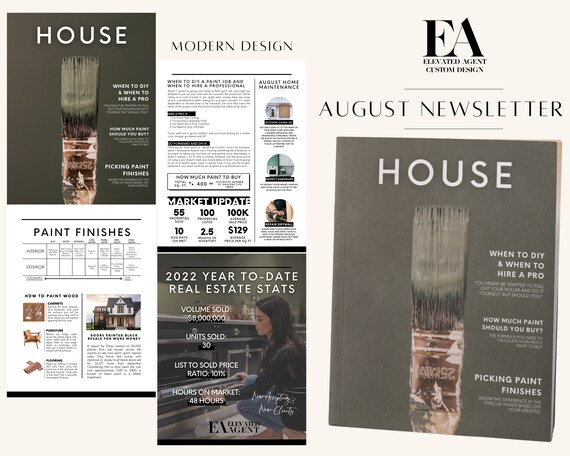 Luxury Real Estate Newsletter August Newsletter Realtor - Etsy