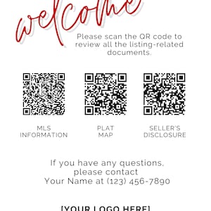 Real Estate QR Code Listing Flyer, Open House QR Code, Real Estate ...