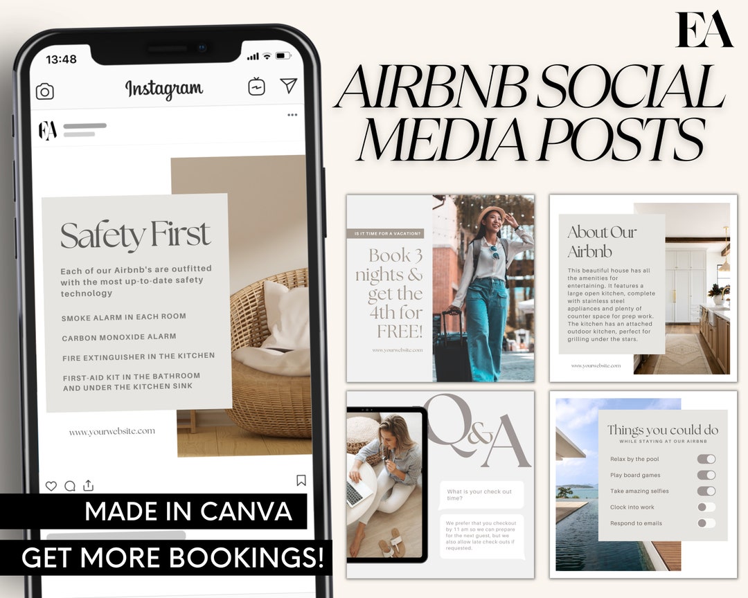 Airbnb Templates, Airbnb Social Media Posts, VRBO Templates, Airbnb ...