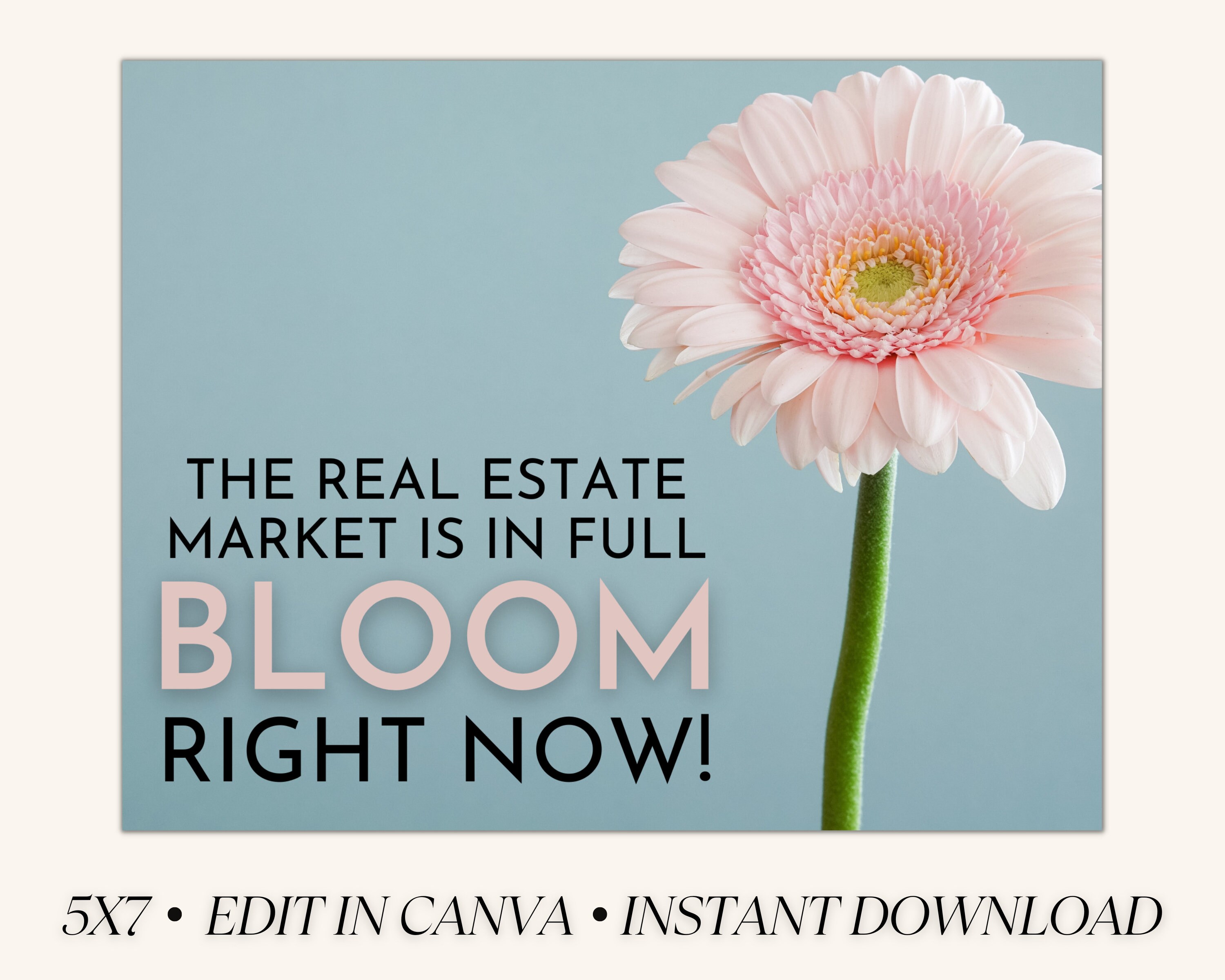 Real Estate Hello Spring Postcard, Realtor Marketing Template (instant ...