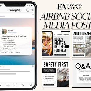 Airbnb Social Media Posts, Airbnb Templates, Vacation Rental, VRBO ...