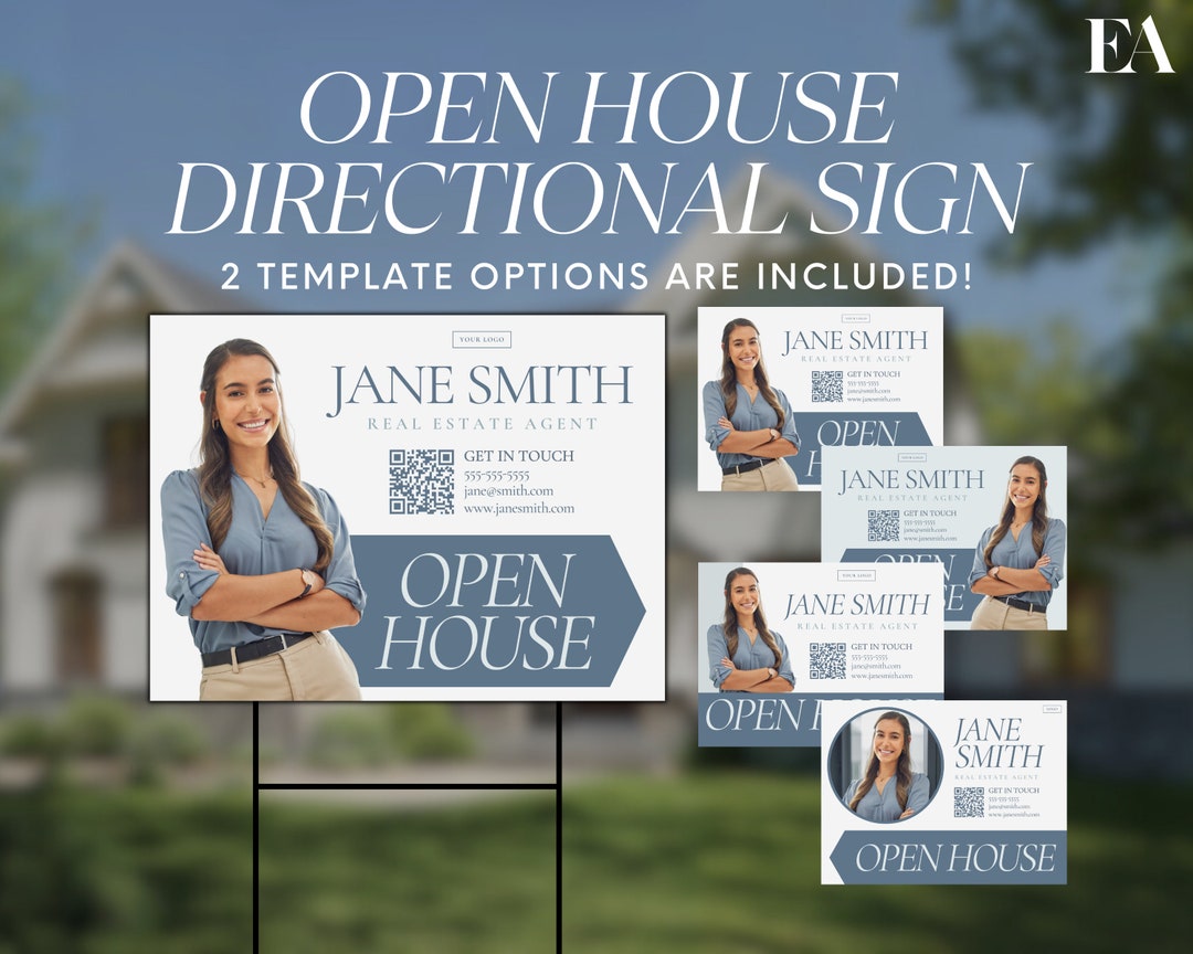 Open House Yard Sign, Real Estate Sign, Yard Sign Template, Realtor ...