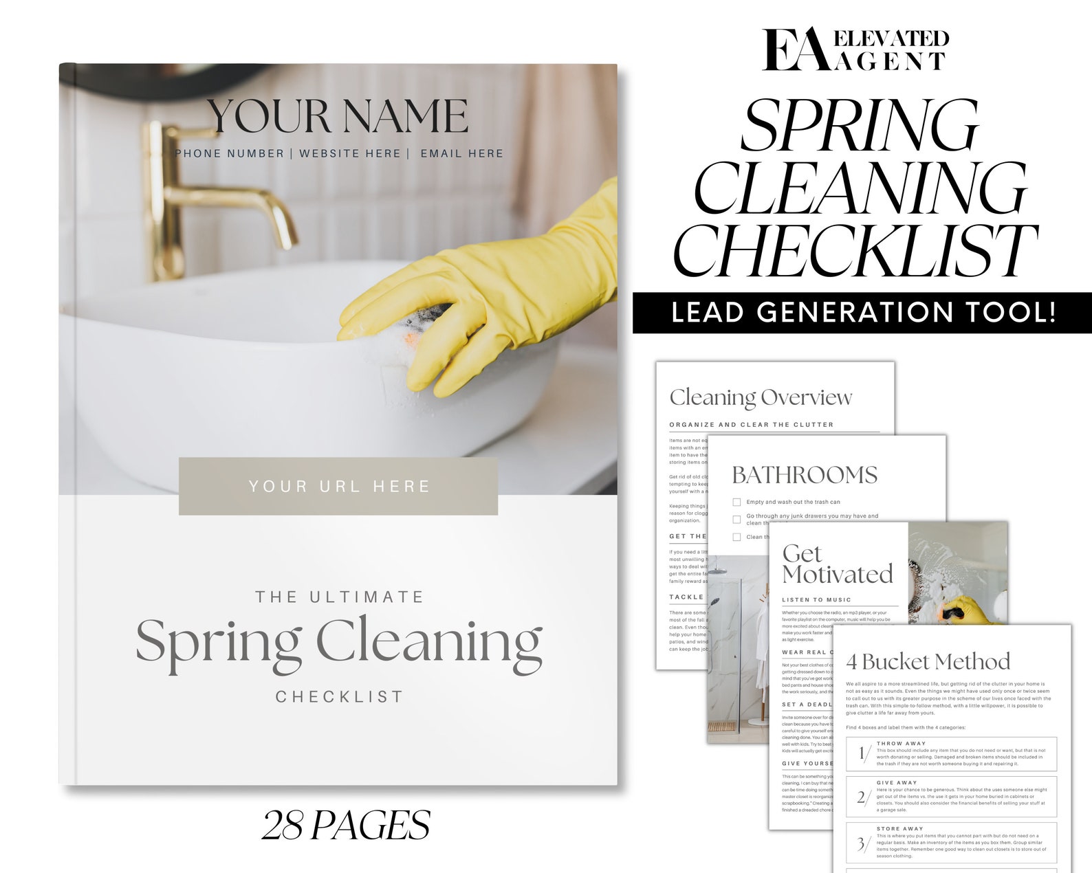 Real Estate Spring Cleaning Checklist, Real Estate Template, Realtor ...