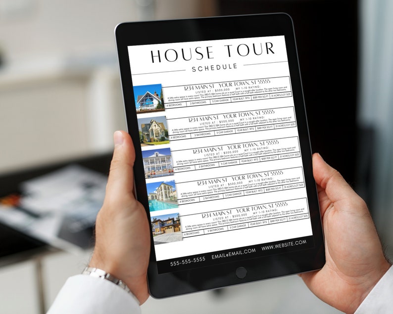 Real Estate Flyer, Home Tour Schedule, Realtor Flyer, Real Estate ...