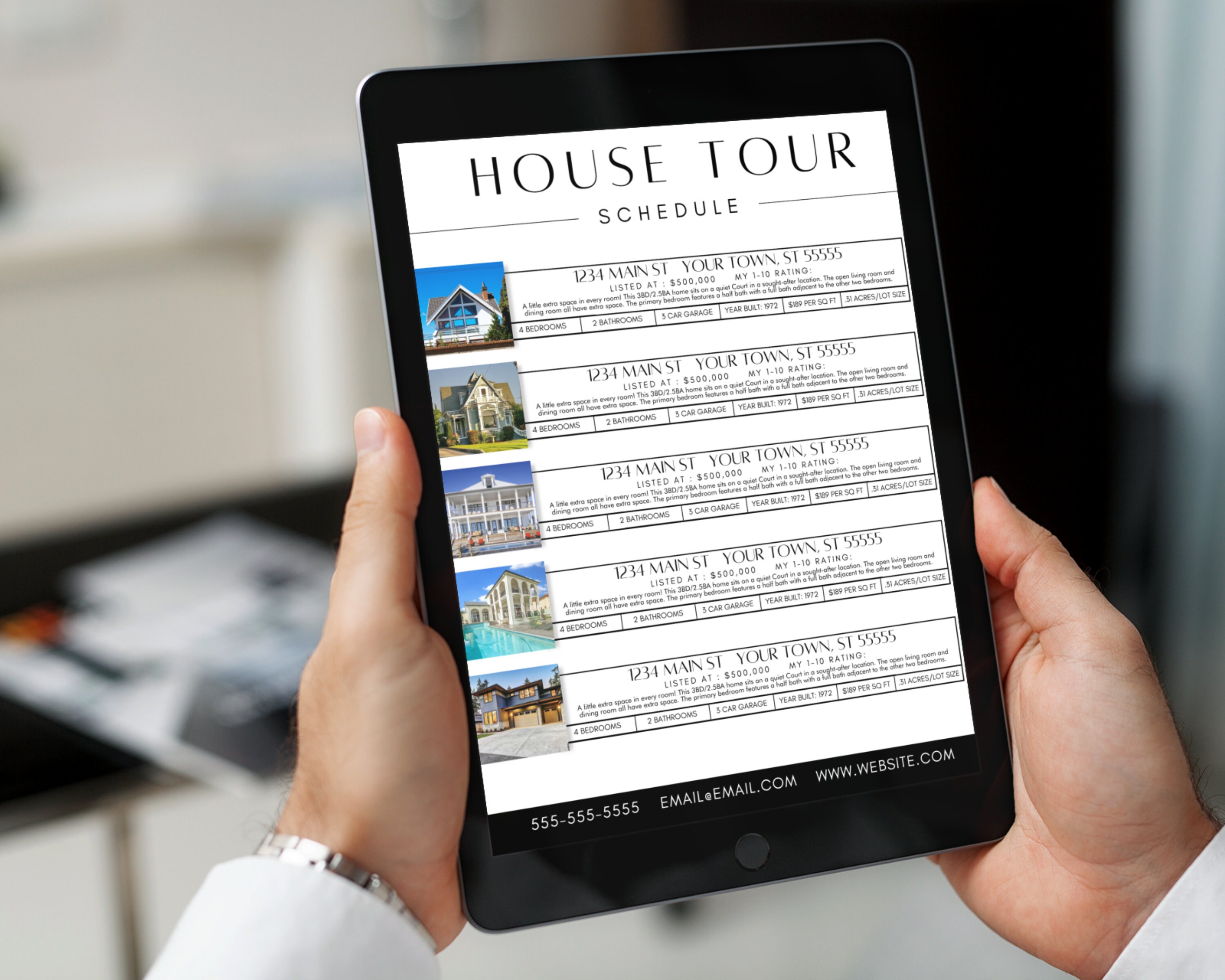 Real Estate Flyer, Home Tour Schedule, Realtor Flyer, Real Estate ...