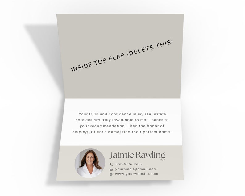 Real Estate Client Referral Folded Thank You Card, Agent Referral Card ...
