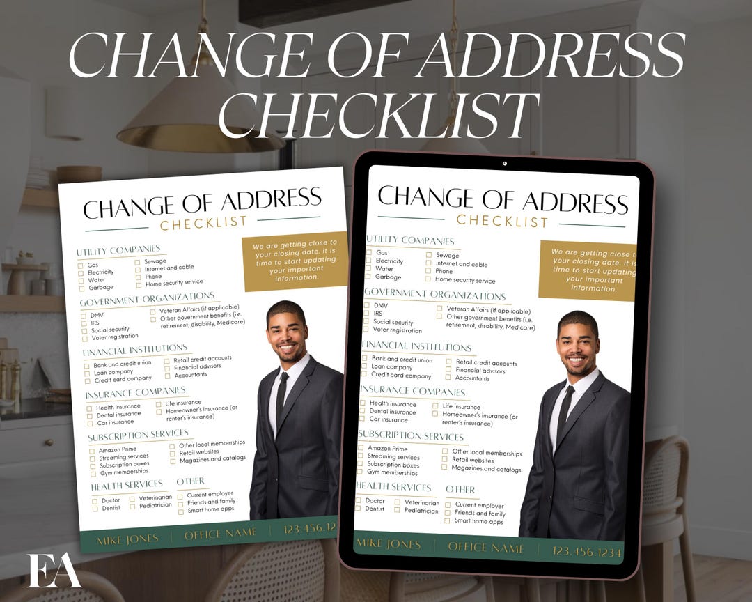 Real Estate Change of Address Checklist Template (canva) - Etsy