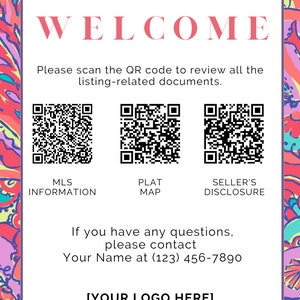 Real Estate QR Code Listing Flyer, Open House QR Code, Real Estate ...