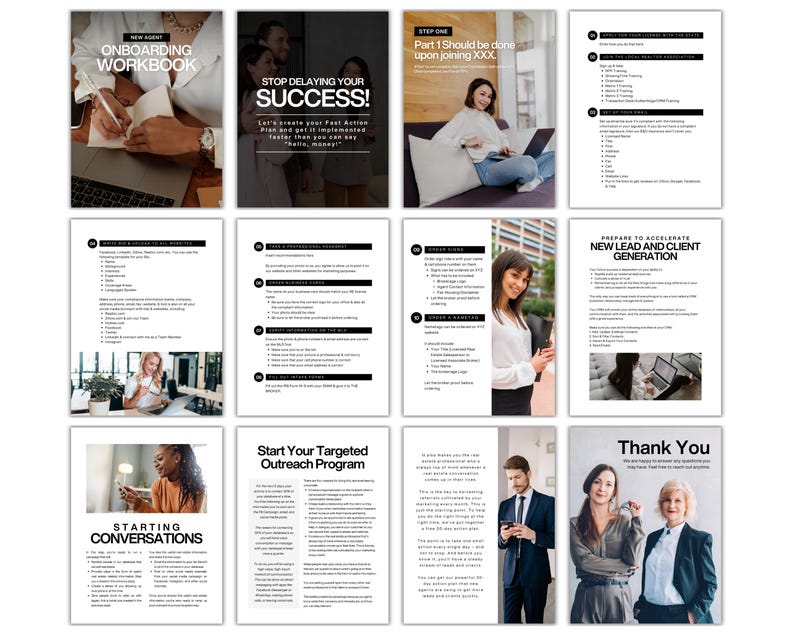 Real Estate Agent Onboarding Workbook, Recruitment Guide, Agent ...