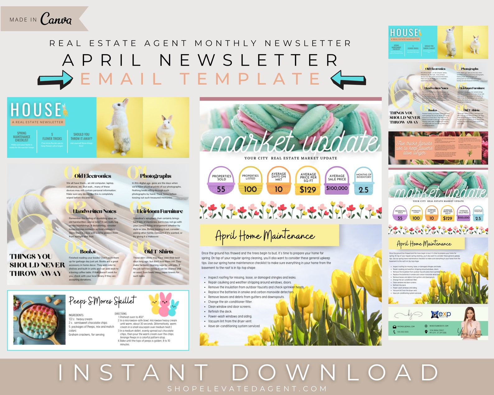 Real Estate Email Newsletter, April Newsletter, Spring Newsletter, Real ...