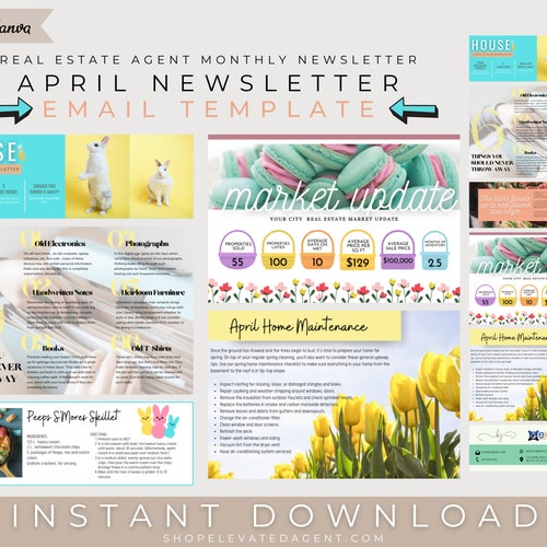 Real Estate Spring Newsletter Real Estate Marketing - Etsy