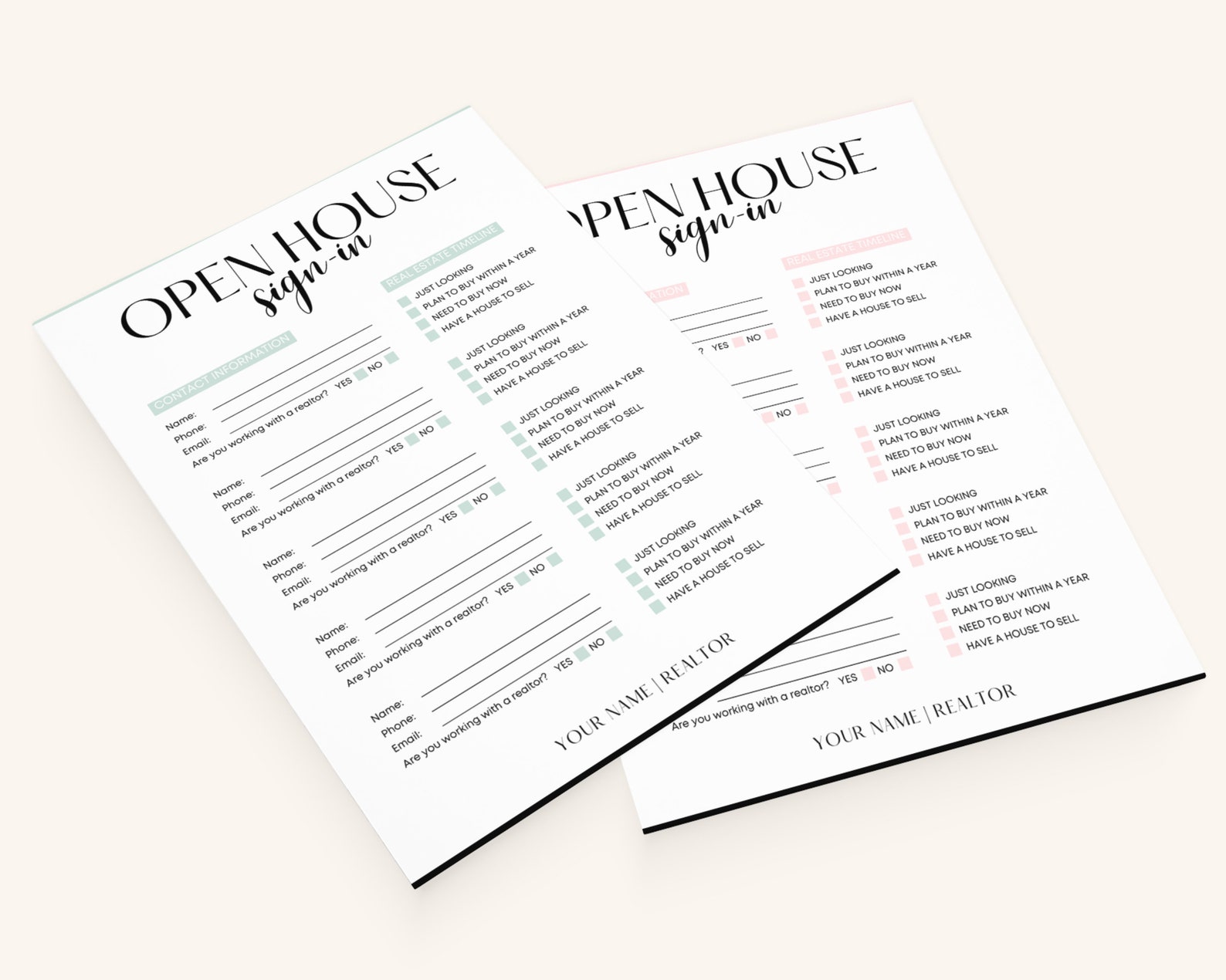 Editable Open House Sign in Sheet Realtor Open House Form - Etsy