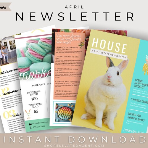 Real Estate Spring Newsletter Real Estate Marketing - Etsy