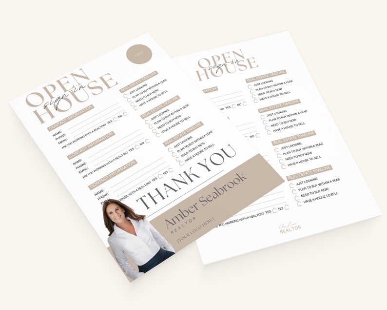 Open House Sign in Sheet Editable Canva Template Real Estate - Etsy