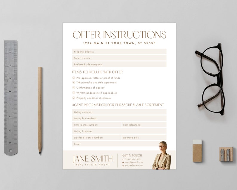 Real Estate Offer Instructions, Realtor Marketing, Real Estate Offer ...