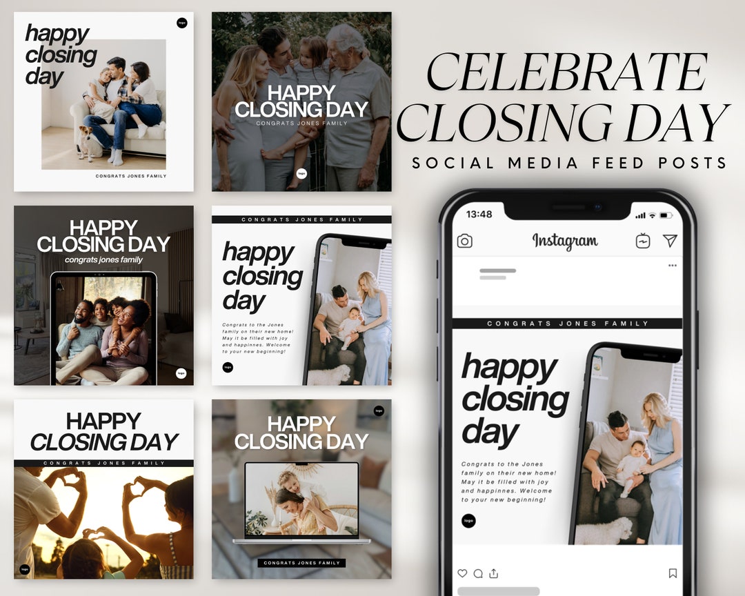 Real Estate Closing Day Feed Posts, Realtor Instagram, Real Estate ...
