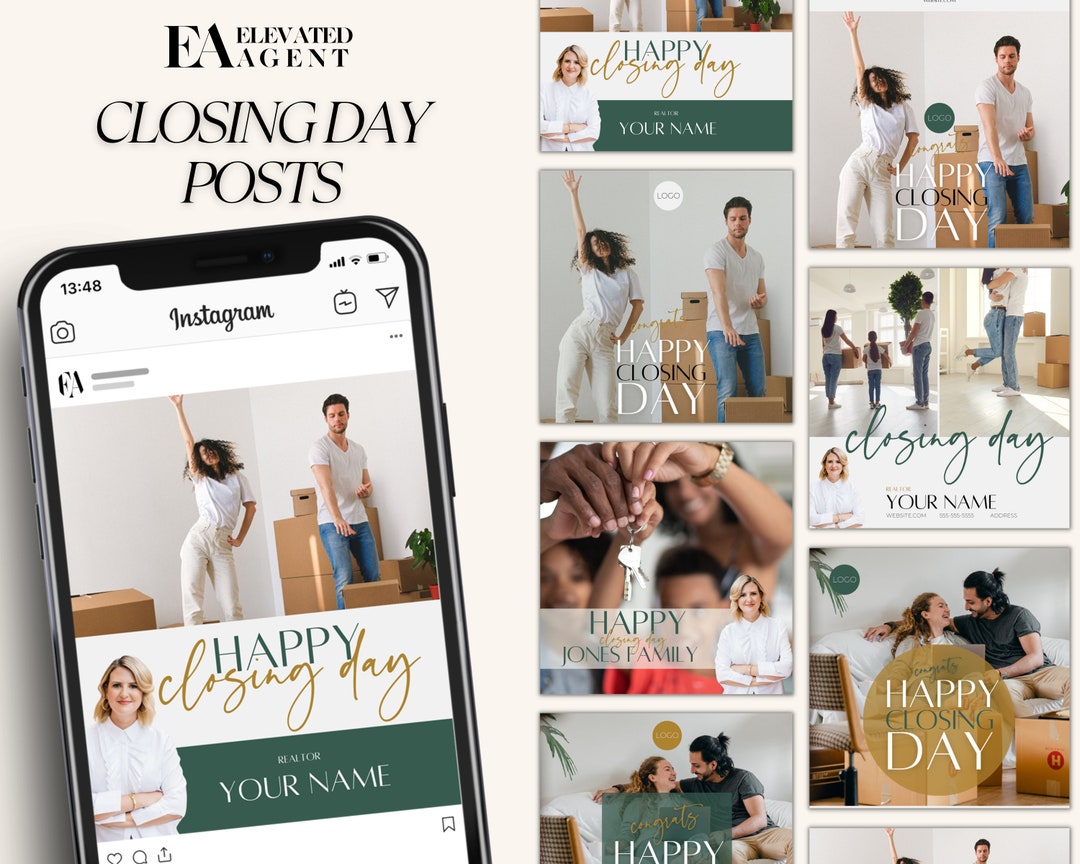 Real Estate Closing Day Social Media Posts, Realtor Instagram, Real ...