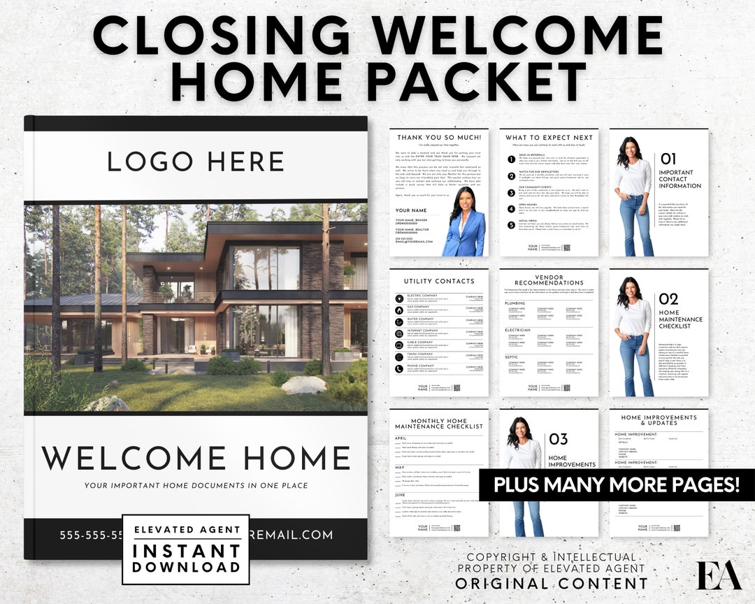 Client Welcome Packet Template, Realtor Closing, Real Estate Marketing ...