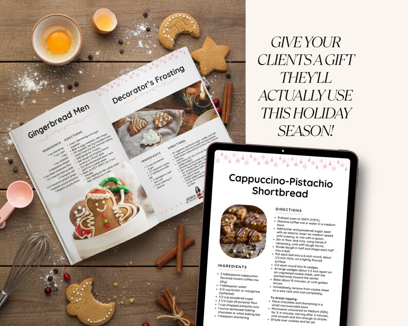 Holiday Cookie Cookbook Template - Realtor Recipe - Etsy