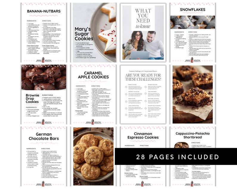 Holiday Cookie Cookbook Template - Realtor Recipe - Etsy