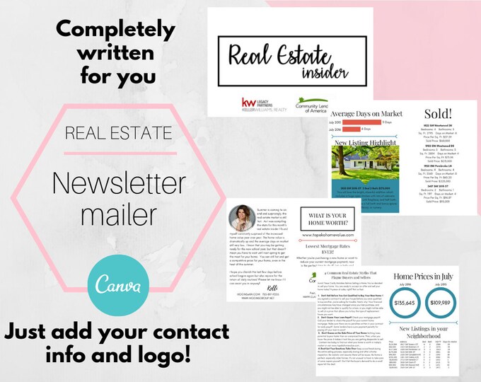 Print Newsletter Mailer real Estate Opt-in Guide Templates - Etsy