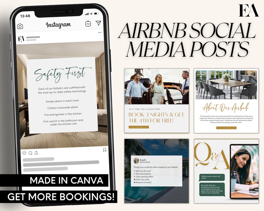 Airbnb Instagram Templates, Airbnb Social Media Templates, Airbnb ...