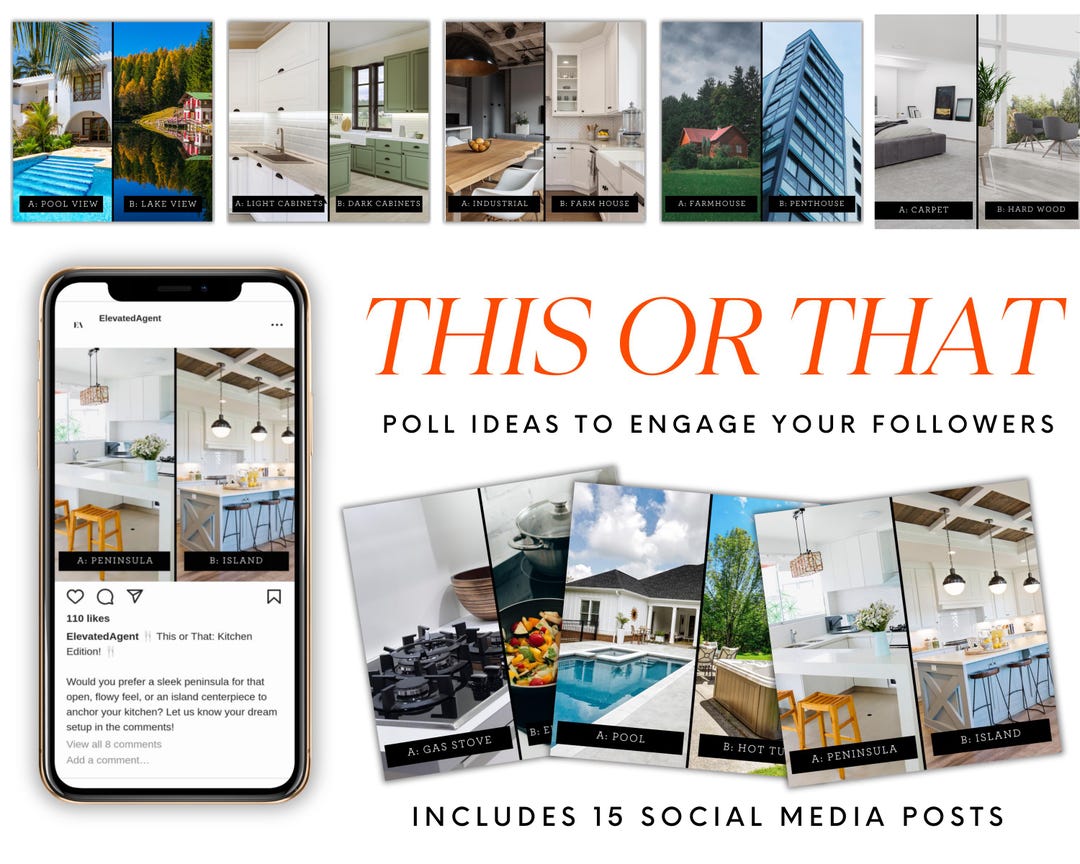 Real Estate This or That Posts, Realtor Instagram Template (canva) - Etsy
