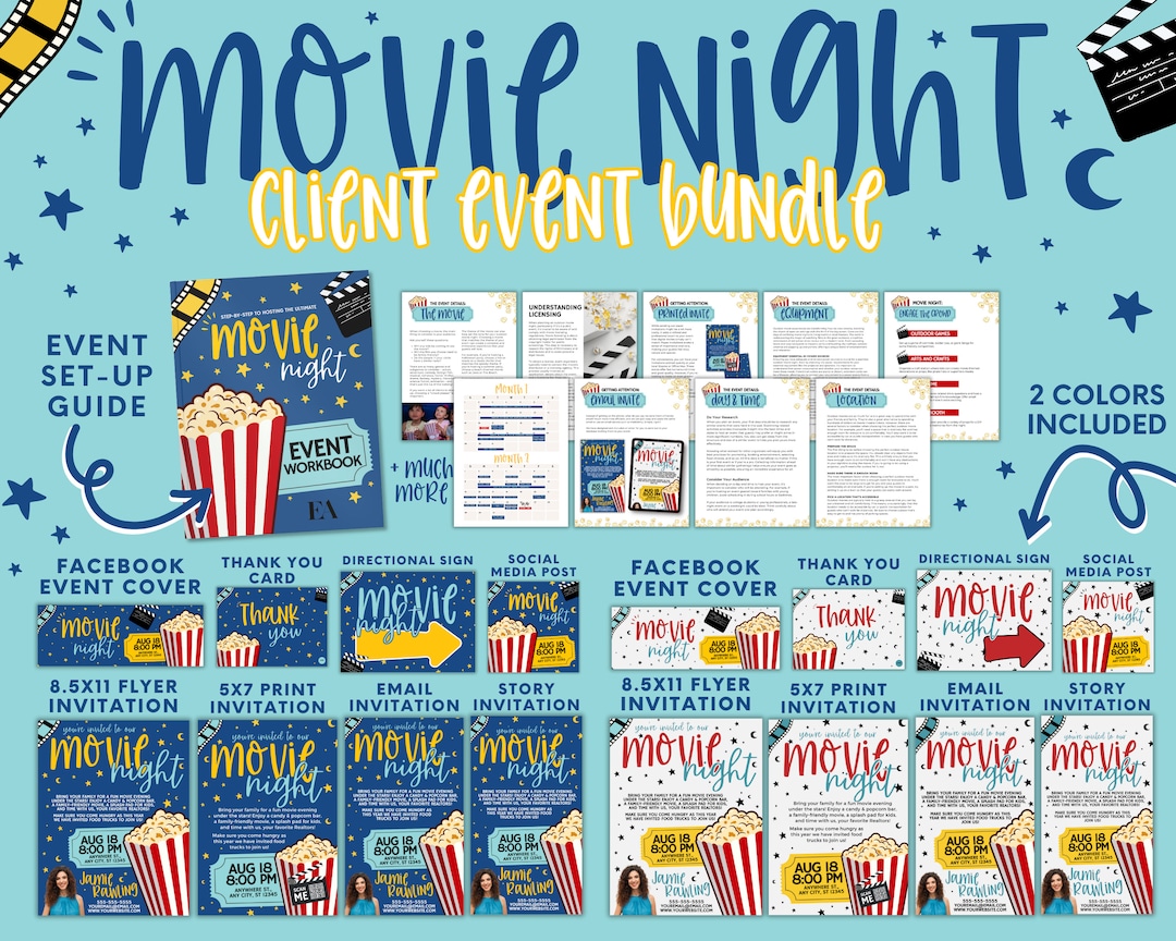 Movie Night Real Estate Client Event Bundle, Movie Night Template ...