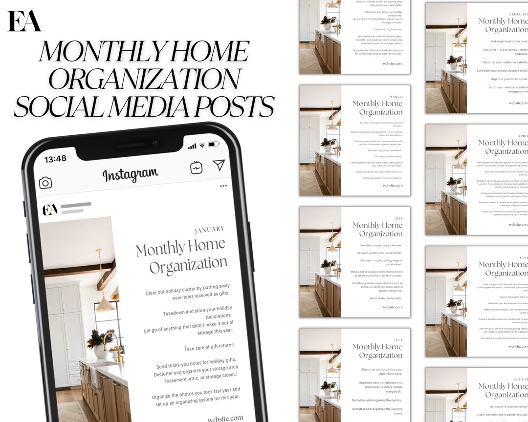 Home Organization Social Media Posts, Realtor Instagram Post, Real ...