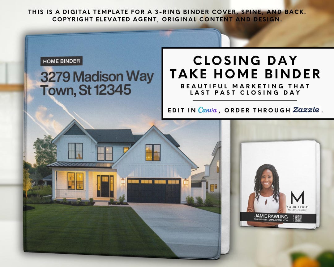 Real Estate Home Binder Template, Client Closing Gift, Home Buyer ...