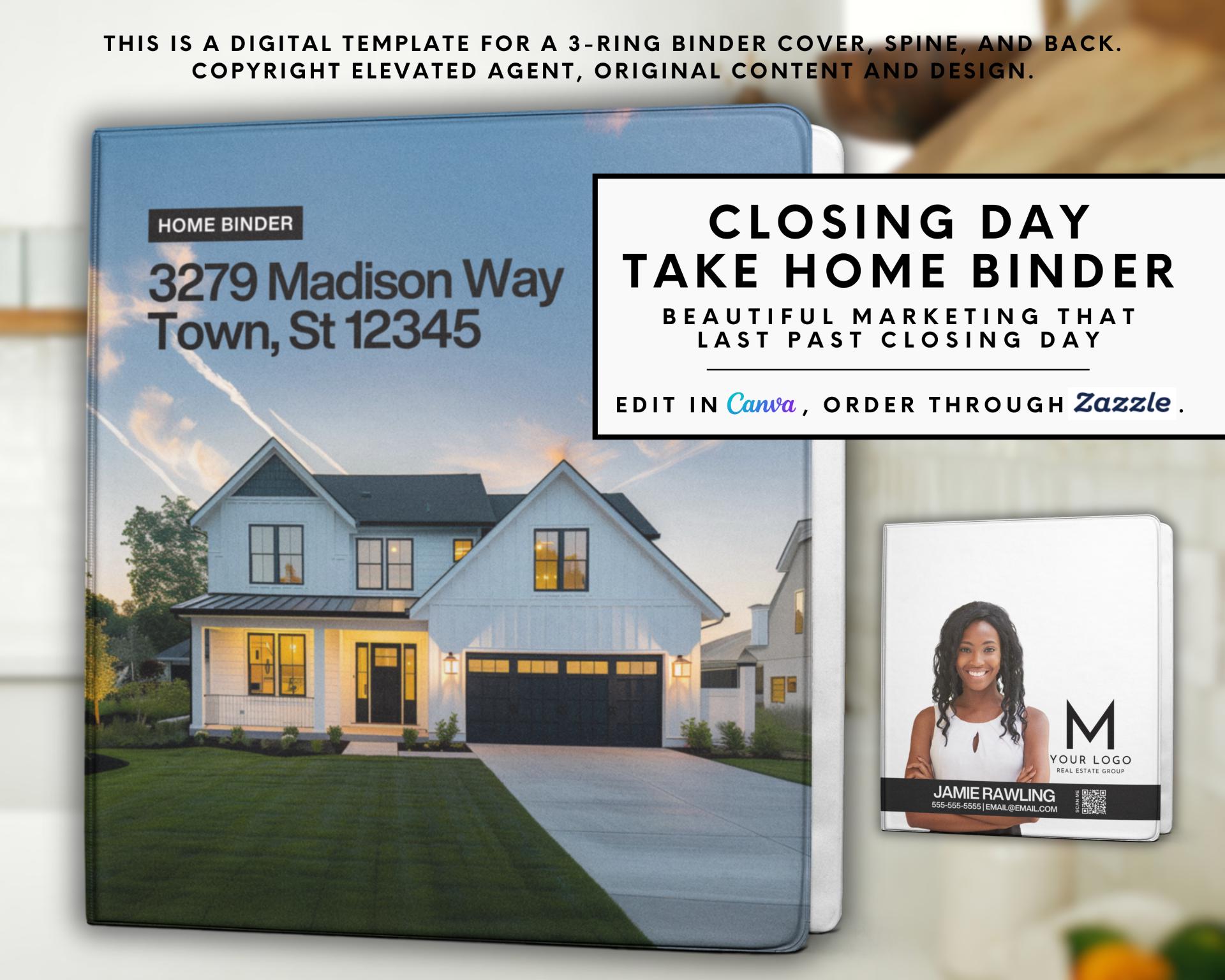 Real Estate Home Binder Template, Client Closing Gift, Home Buyer ...