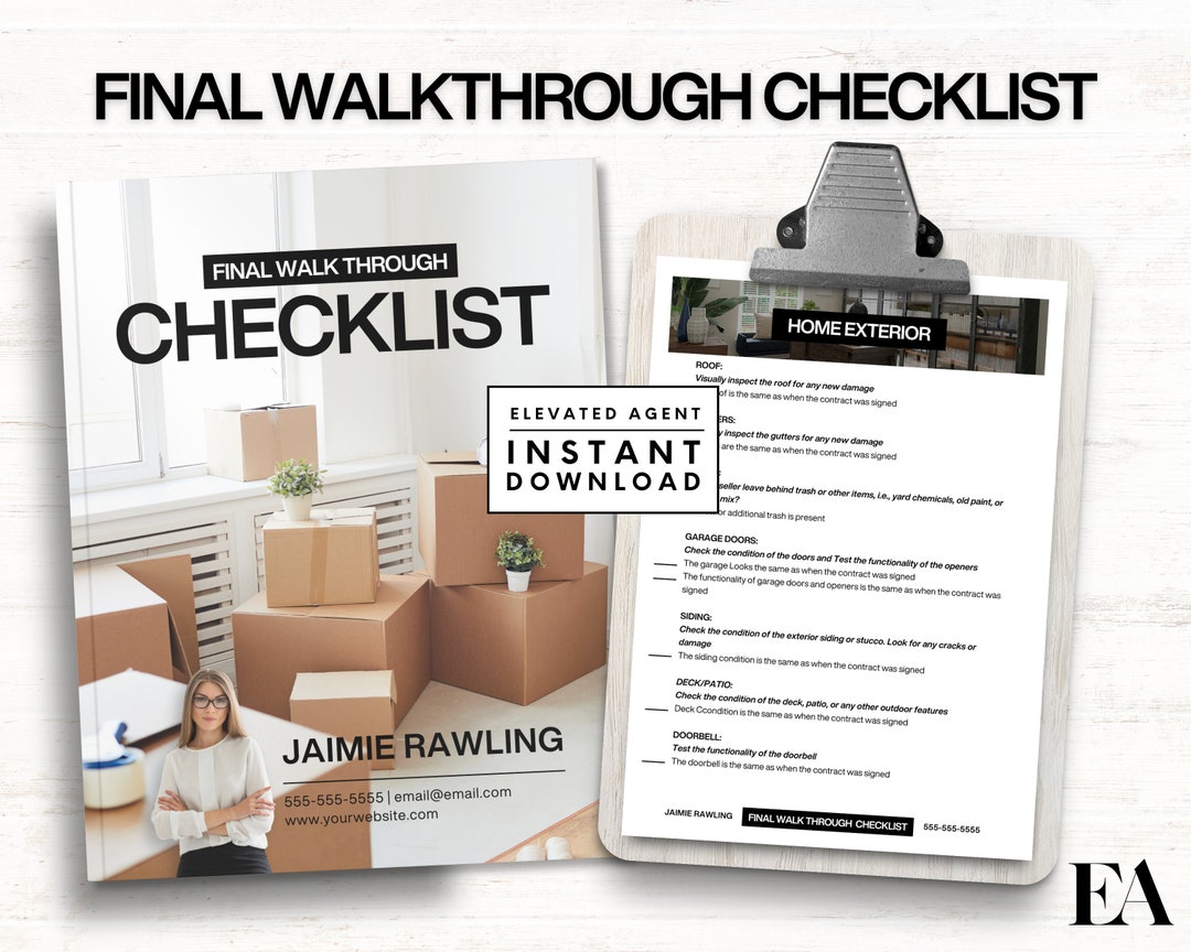 Buyer Final Walk Through Checklist Template Real Estate Checklist ...