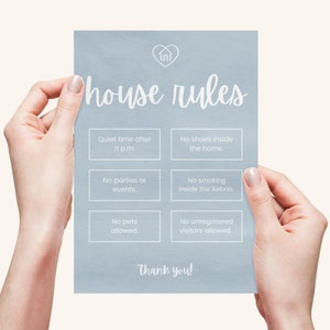 Airbnb Sign Template, Editable Airbnb Signs, House Rules Sign, VRBO ...