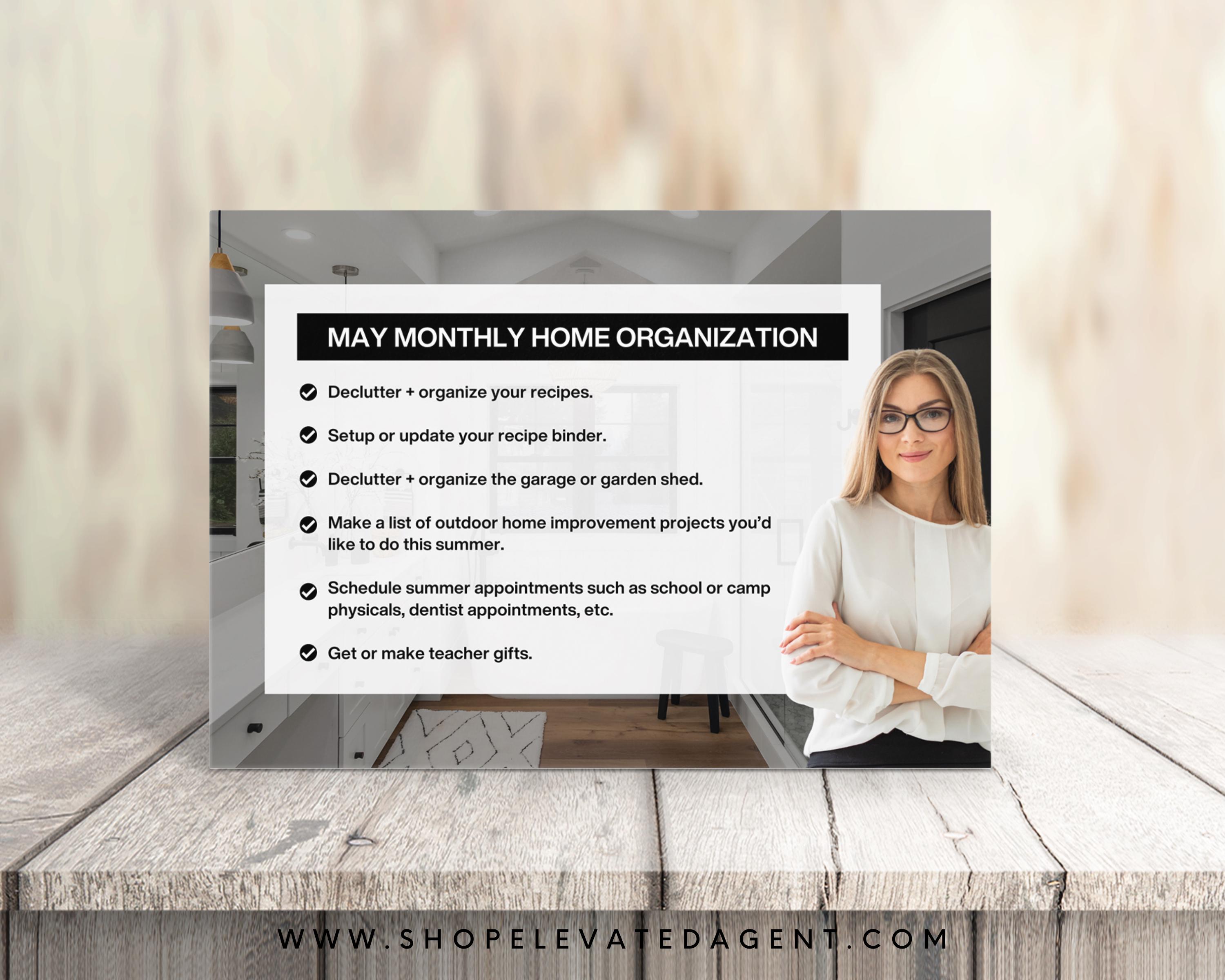 Real Estate Home Organization Postcard Template: Realtor Marketing ...