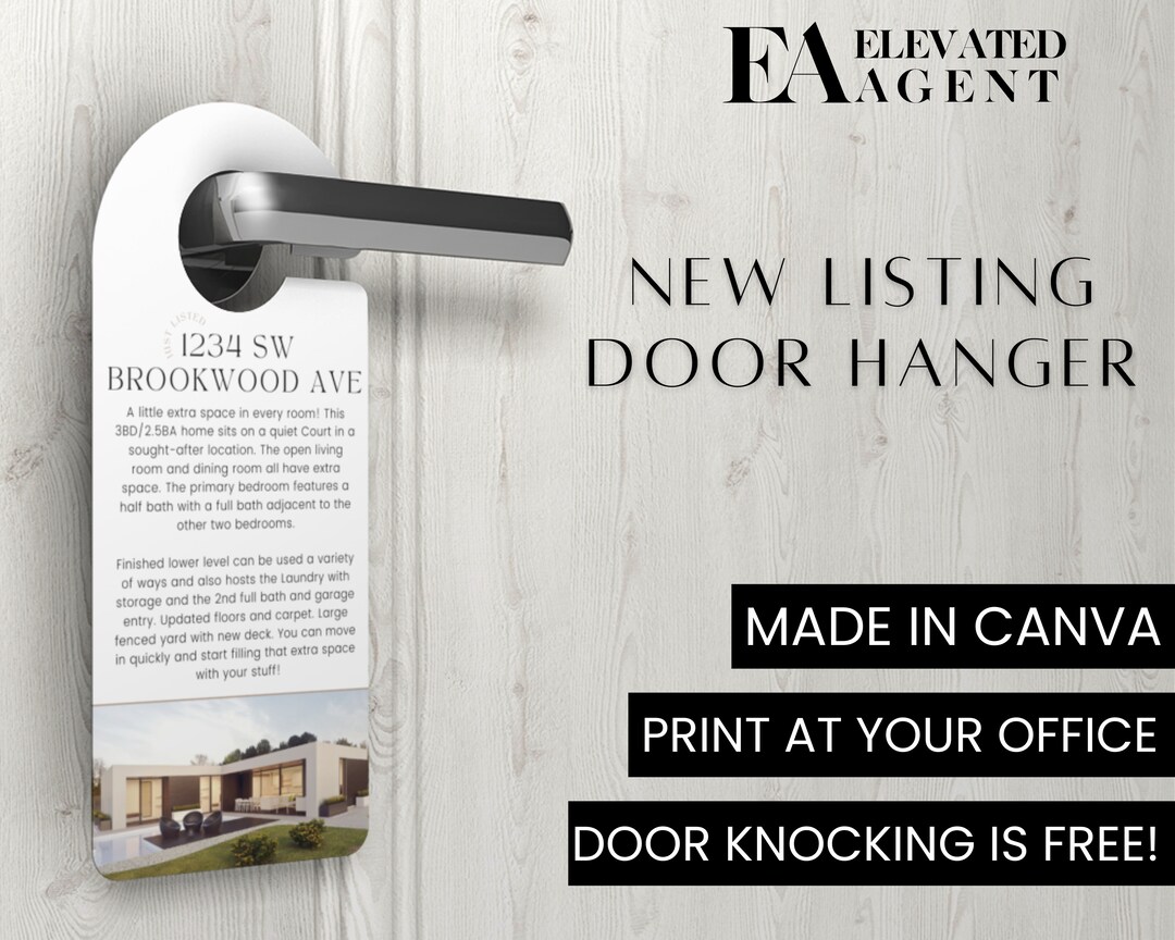 Real Estate Door Hanger, Real Estate Door Tag, Real Estate Neighbor ...