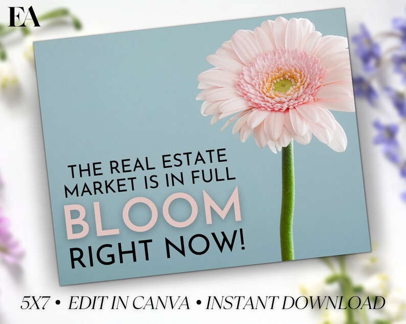 Real Estate Hello Spring Postcard, Realtor Marketing Template (instant ...