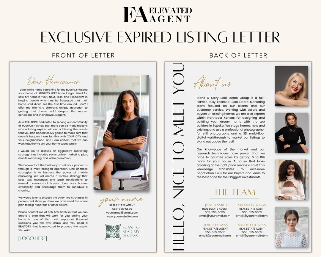 Real Estate Expired Letter, Marketing for Real Estate, Expired Listing ...